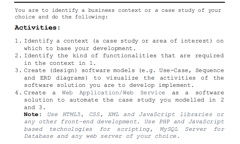 [Solved] You are to identify a business context or | SolutionInn