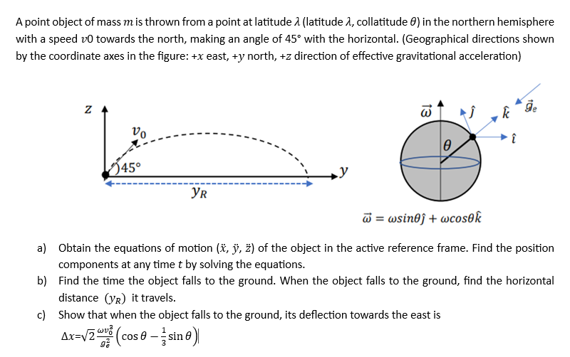 [Solved] A point object of mass m is thrown from a | SolutionInn