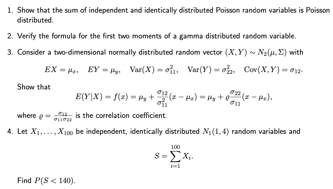 [SOLVED] 1. Show that the sum of independent and identically distributed Poisson | SolutionInn