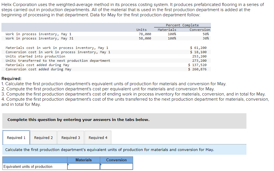 [Solved] Helix Corporation uses the weighted-avera | SolutionInn