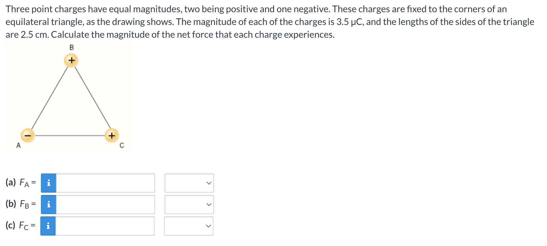 [Solved] Three point charges have equal magnitudes | SolutionInn