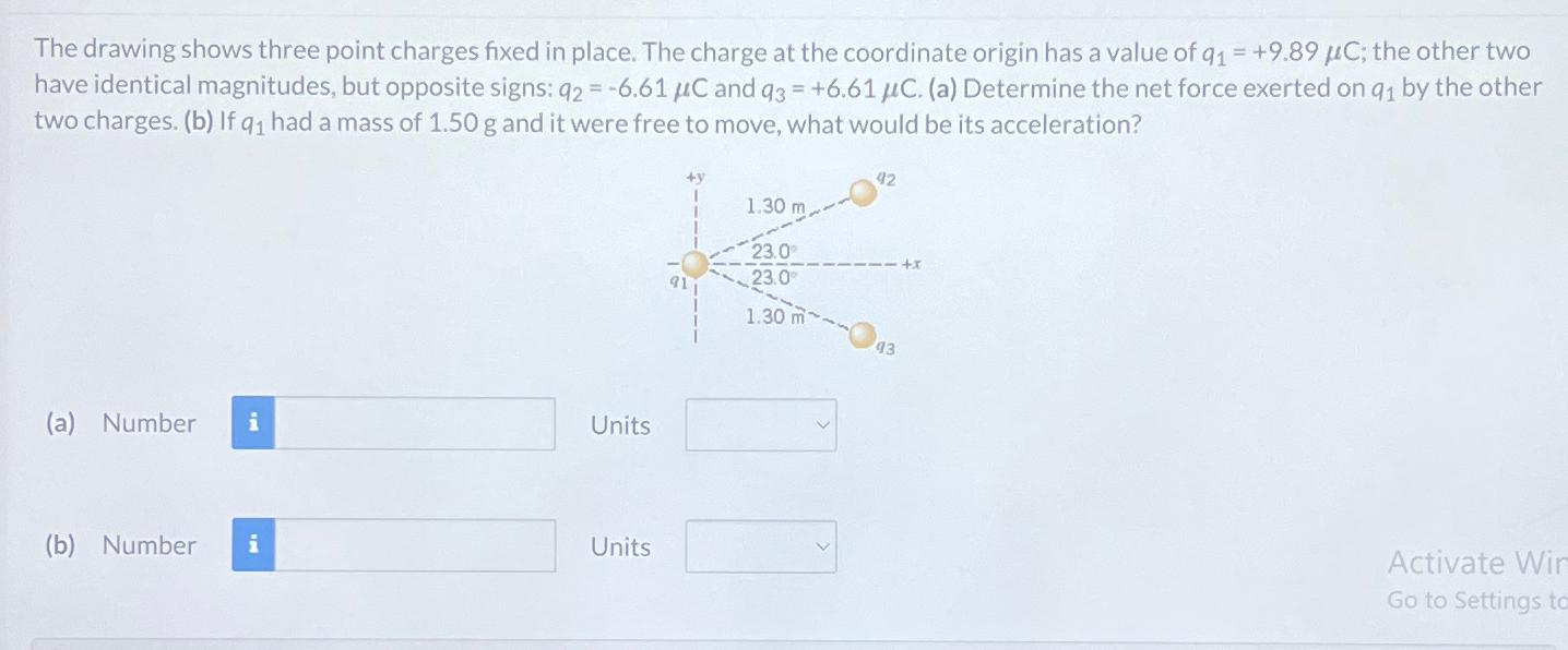 [Solved] The drawing shows three point charges fix | SolutionInn