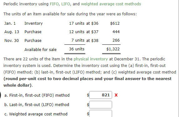 [Solved] Periodic inventory using FIFO, LIFO, and | SolutionInn