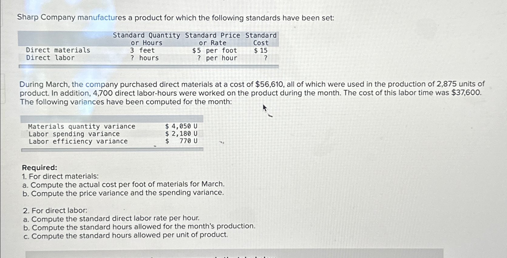 [Solved] Sharp Company manufactures a product for | SolutionInn