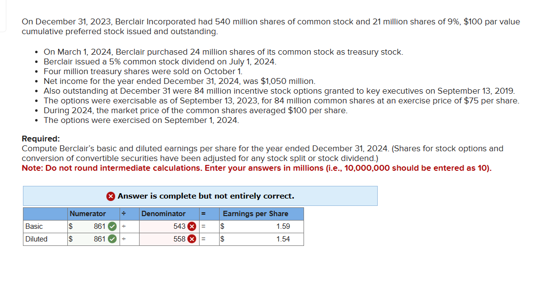 [Solved] On December 31, 2023, Berclair Incorporat | SolutionInn