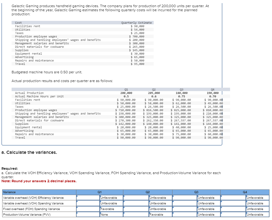 [Solved] Galactic Gaming produces handheld gaming | SolutionInn