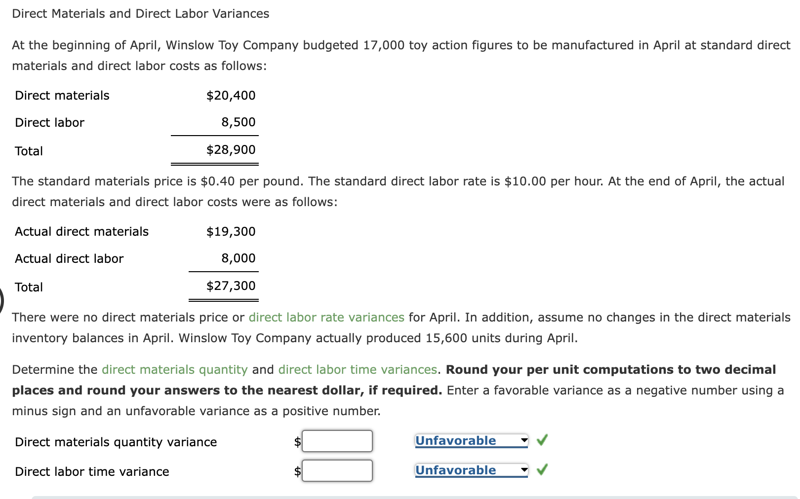 [Solved] Direct Materials and Direct Labor Varianc | SolutionInn