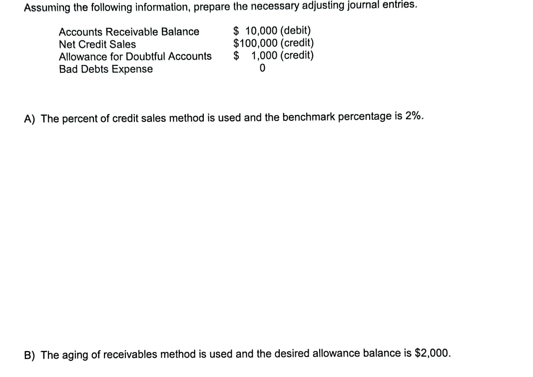 [Solved] Assuming the following information, prepa | SolutionInn