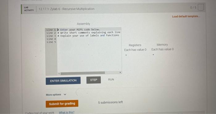 Solved Sive Mutuplication Zybooks Catalog 1217 Solutioninn