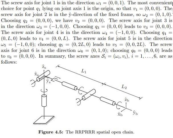 [Solved] The screw axis for joint 1 is in the dire | SolutionInn