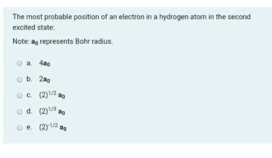 [solved] The Most Probable Position Of An Electron Solutioninn