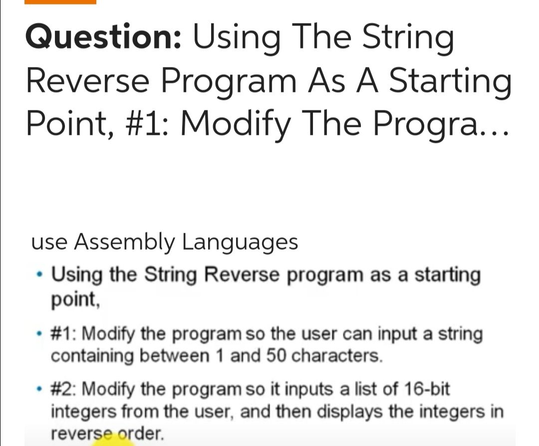 [Solved] Question: Using The String Reverse Progra | SolutionInn