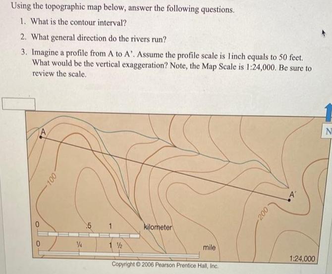 [SOLVED] Using the topographic map below, answer the following questions. 1. What | SolutionInn