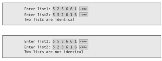 [SOLVED] The arrays listl and list2 are identical if they have the ...