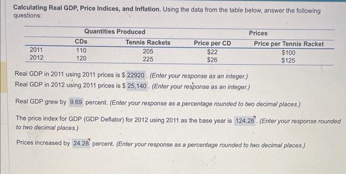[SOLVED] Calculating Real GDP, Price Indices, and Inflation. Using the data from | SolutionInn