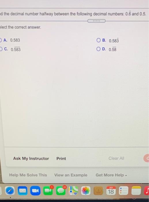 [SOLVED] d the decimal number halfway between the following decimal numbers: 0.6 | SolutionInn