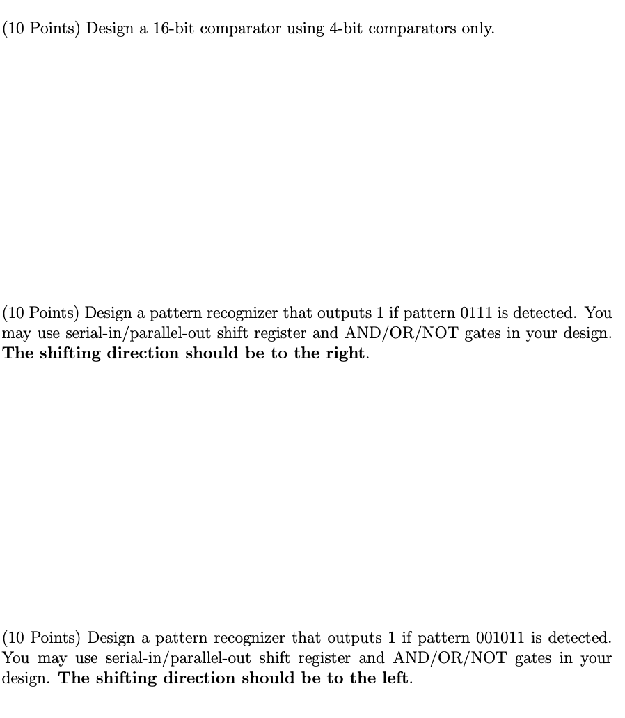 [SOLVED] (10 Points) Design a 16-bit comparator using 4-bit comparators ...