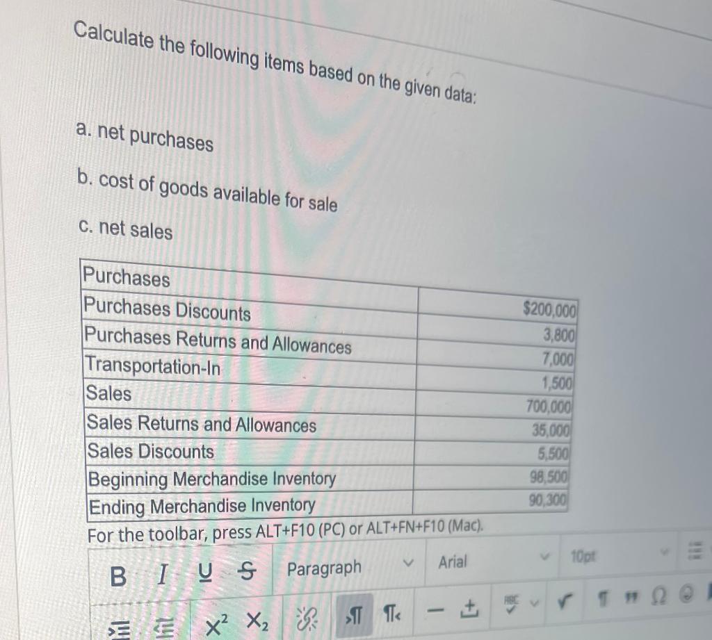 Solved Calculate The Following Items Based On Th Solutioninn