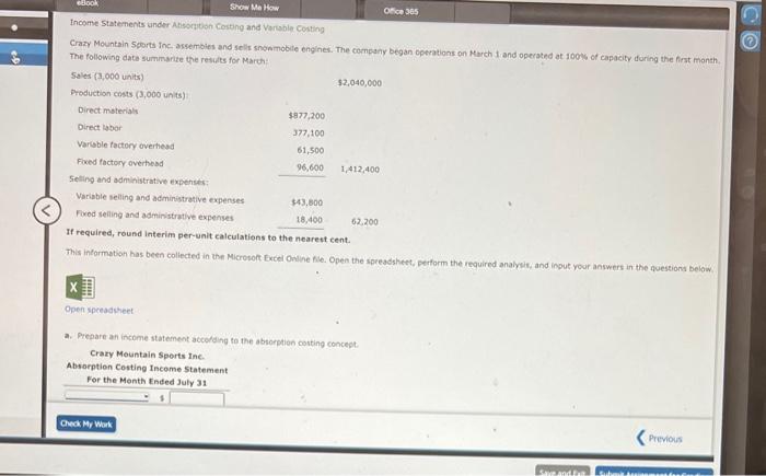 [Solved] Inventory Valuation under Absorption Cost | SolutionInn