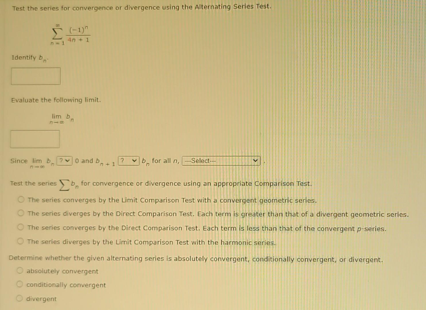 [Solved] Test the series for convergence or diverg | SolutionInn