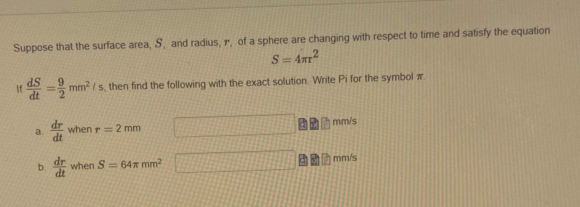 [Solved] Suppose that the surface area, S, and rad | SolutionInn