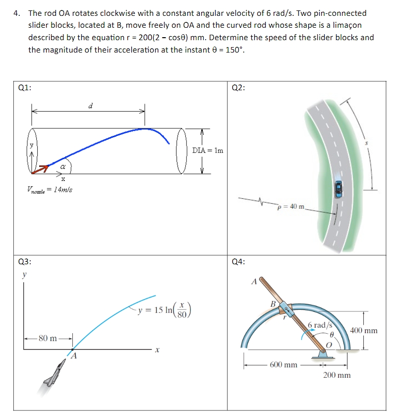 [Solved] 4. The rod OA rotates clockwise with a co | SolutionInn