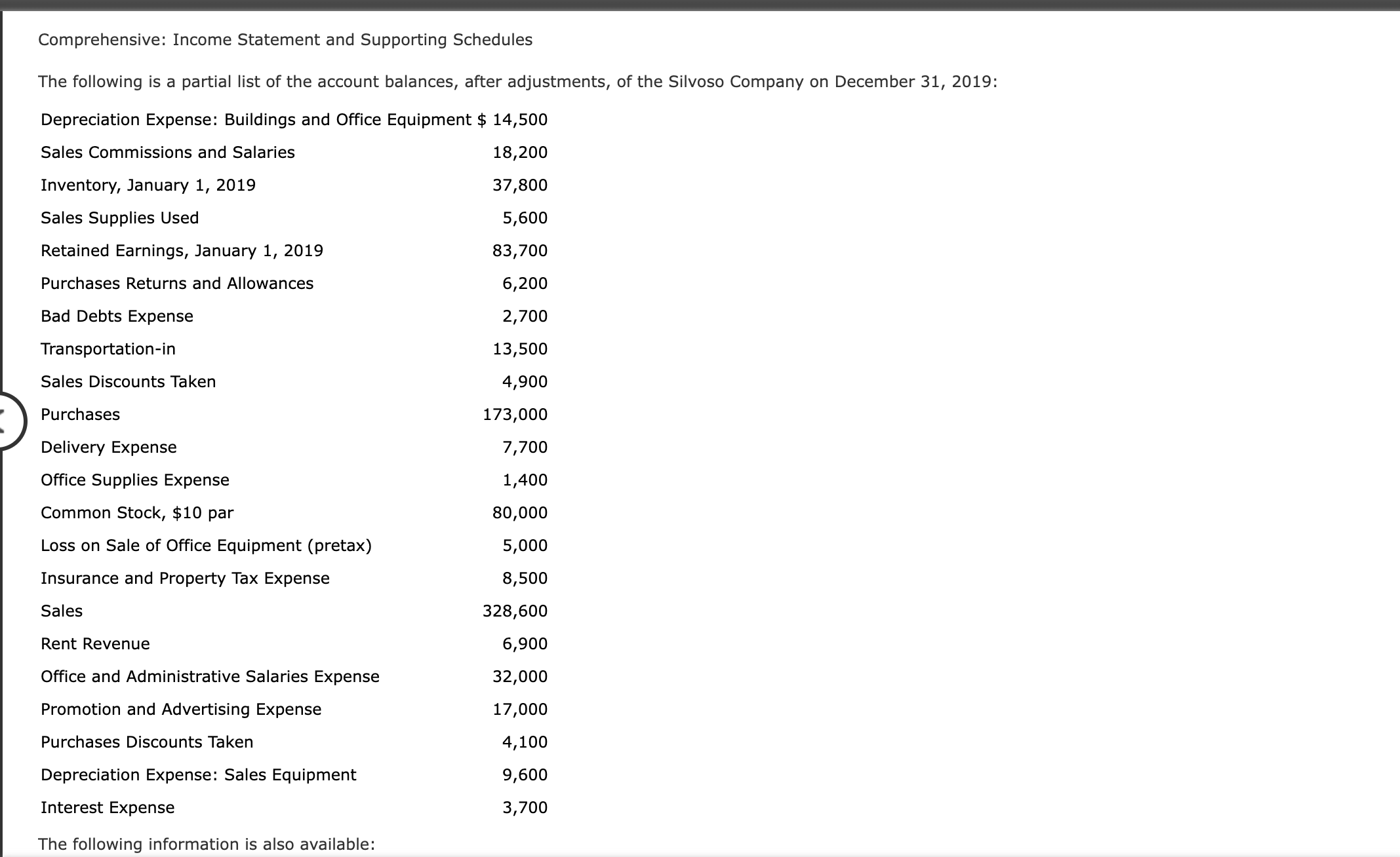 [Solved] Comprehensive: Income Statement and Suppo | SolutionInn