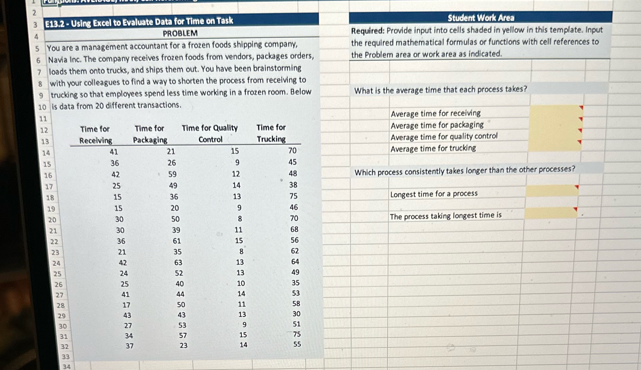 [Solved] Need explanations and answers in excel fo | SolutionInn