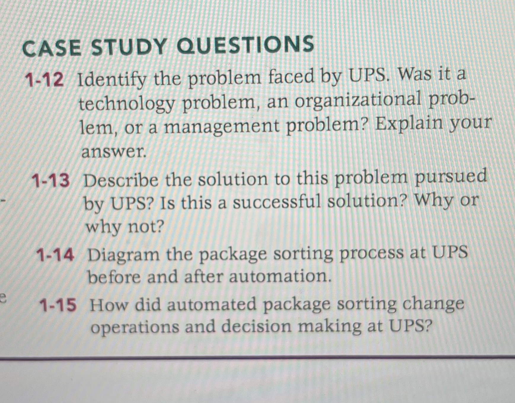 [Solved] e CASE STUDY QUESTIONS 1-12 Identify the | SolutionInn