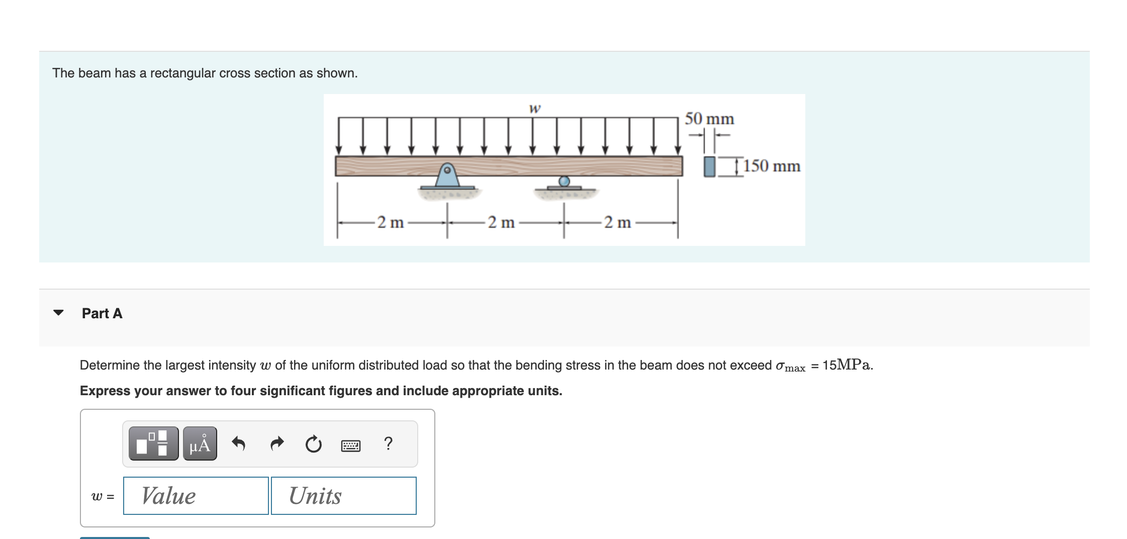 [SOLVED] The beam has a rectangular cross section as shown. Part A | SolutionInn