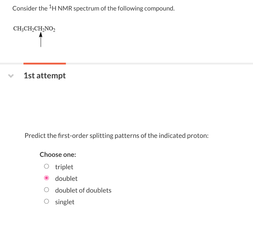 [SOLVED] Consider the 1 H NMR spectrum of the following compound ...
