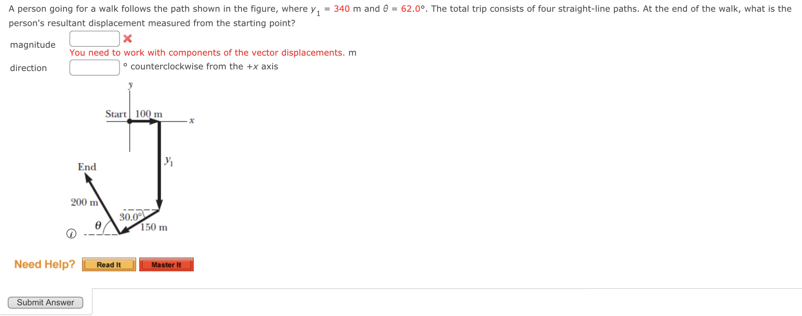 [SOLVED] A person going for a walk follows the path shown in | SolutionInn