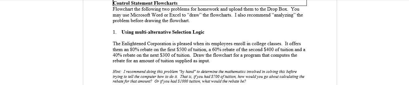 [Solved] Control Statement Flowcharts Flowchart th | SolutionInn