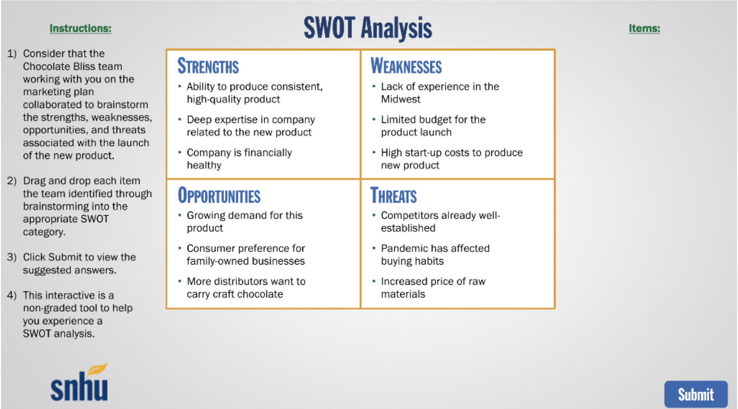 [SOLVED] A strengths, weaknesses, opportunities, and threats (SWOT ...