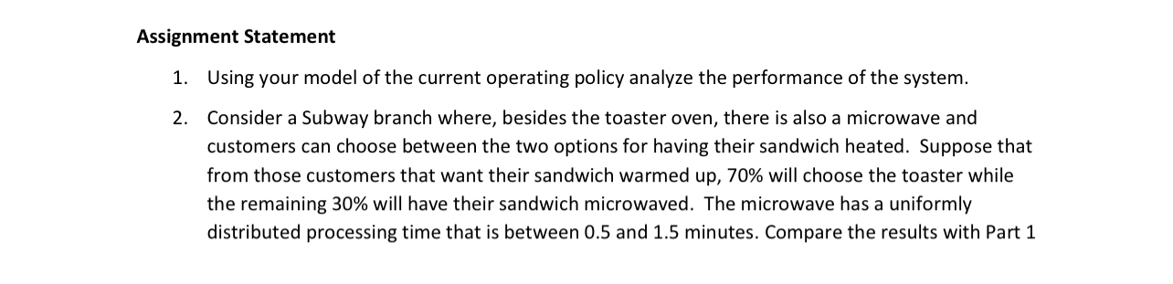 [SOLVED] Problem Statement Develop a Simio model of a Subway ...