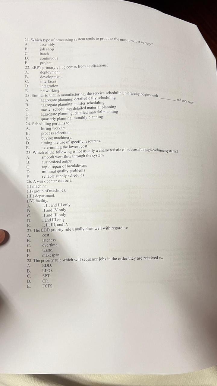 [SOLVED] Which type of processing system tends to produce the most product | SolutionInn
