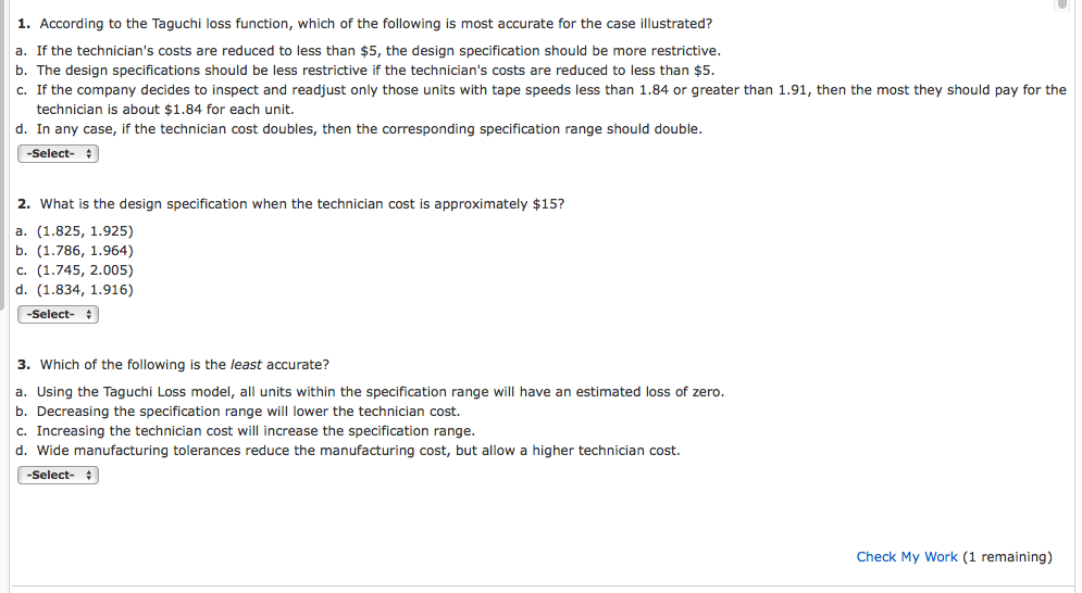[Solved] The graph shows the Taguchi loss function | SolutionInn