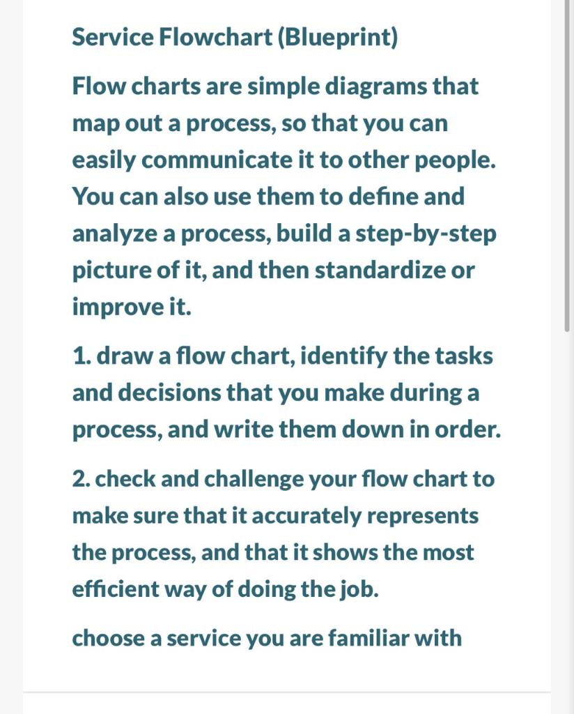 [SOLVED] Service Flowchart (Blueprint) Flow charts are simple diagrams ...