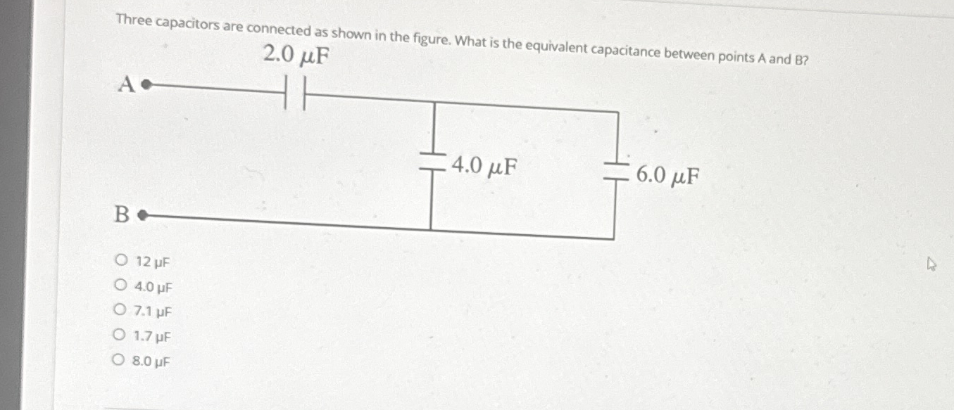 [SOLVED] Three capacitors are connected as shown in the figure. What is | SolutionInn