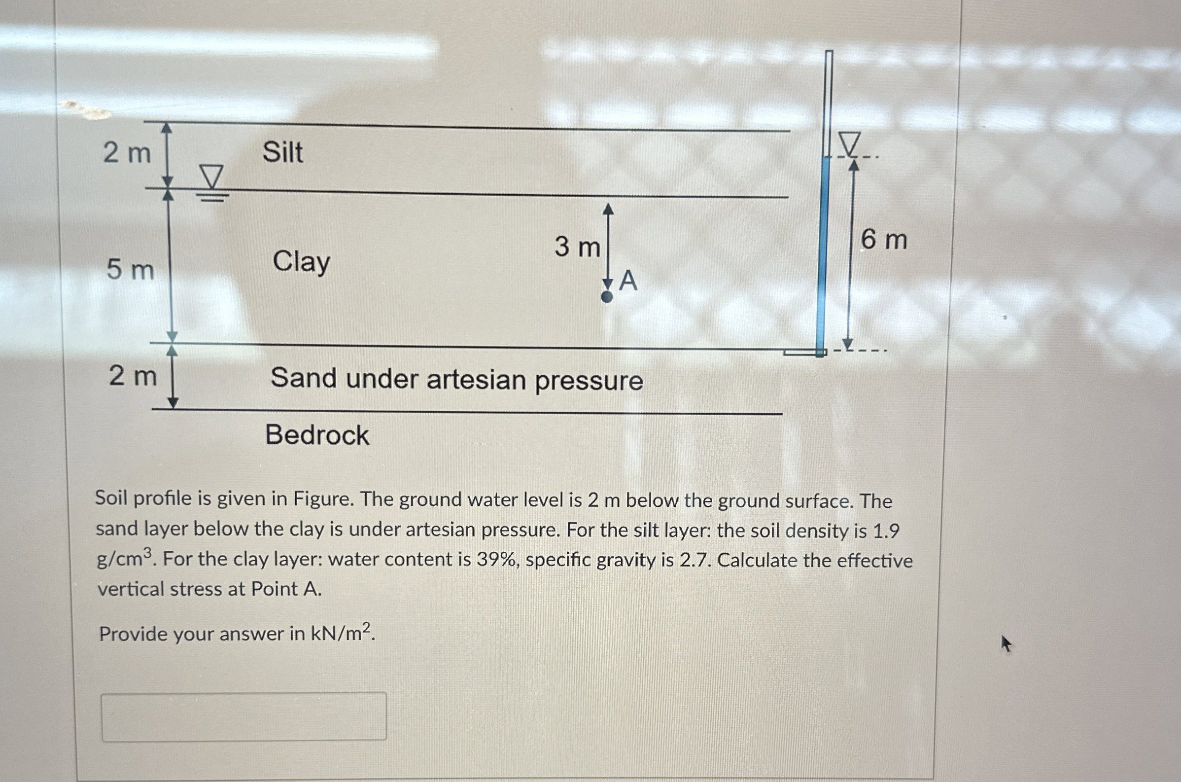 [SOLVED] Soil profile is given in Figure. The ground water level is | SolutionInn