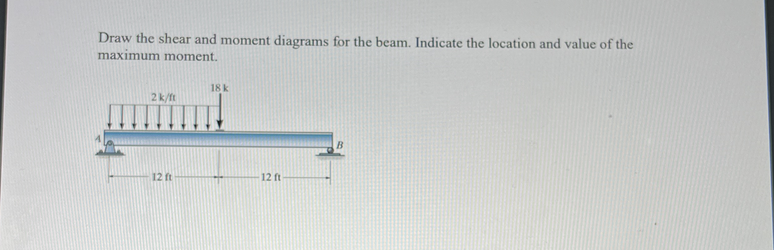 [SOLVED] Draw the shear and moment diagrams for the beam. Indicate the | SolutionInn