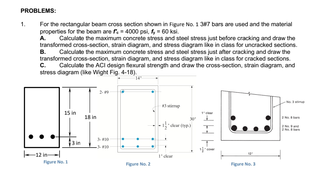 [SOLVED] PROBLEMS: For the rectangular beam cross section shown in Figure No | SolutionInn