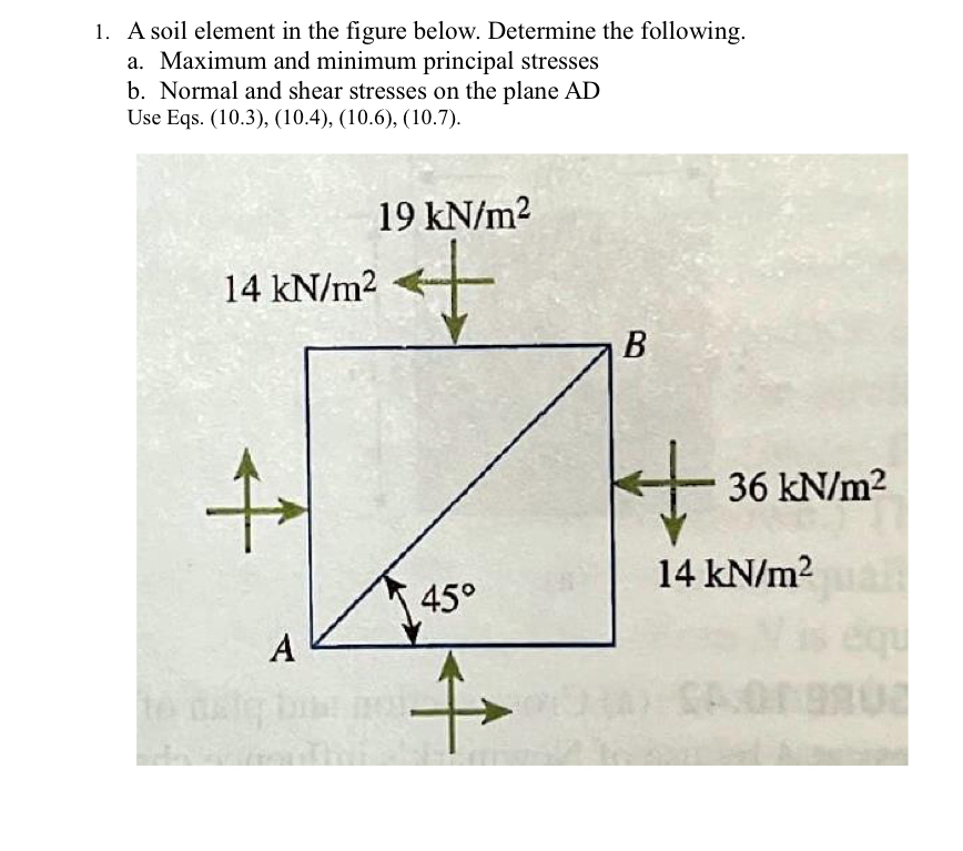[SOLVED] A soil element in the figure below. Determine the following. a | SolutionInn