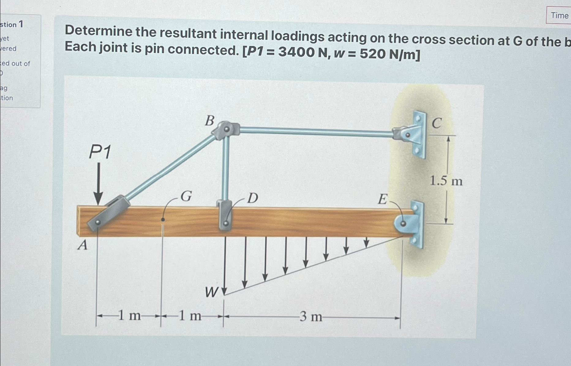 [SOLVED] Determine the resultant internal loadings acting on the cross section at | SolutionInn