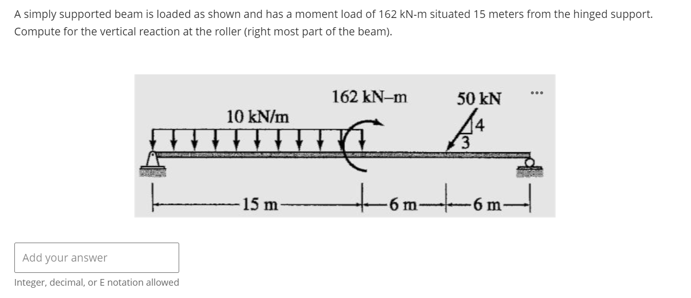 [SOLVED] A simply supported beam is loaded as shown and has a | SolutionInn