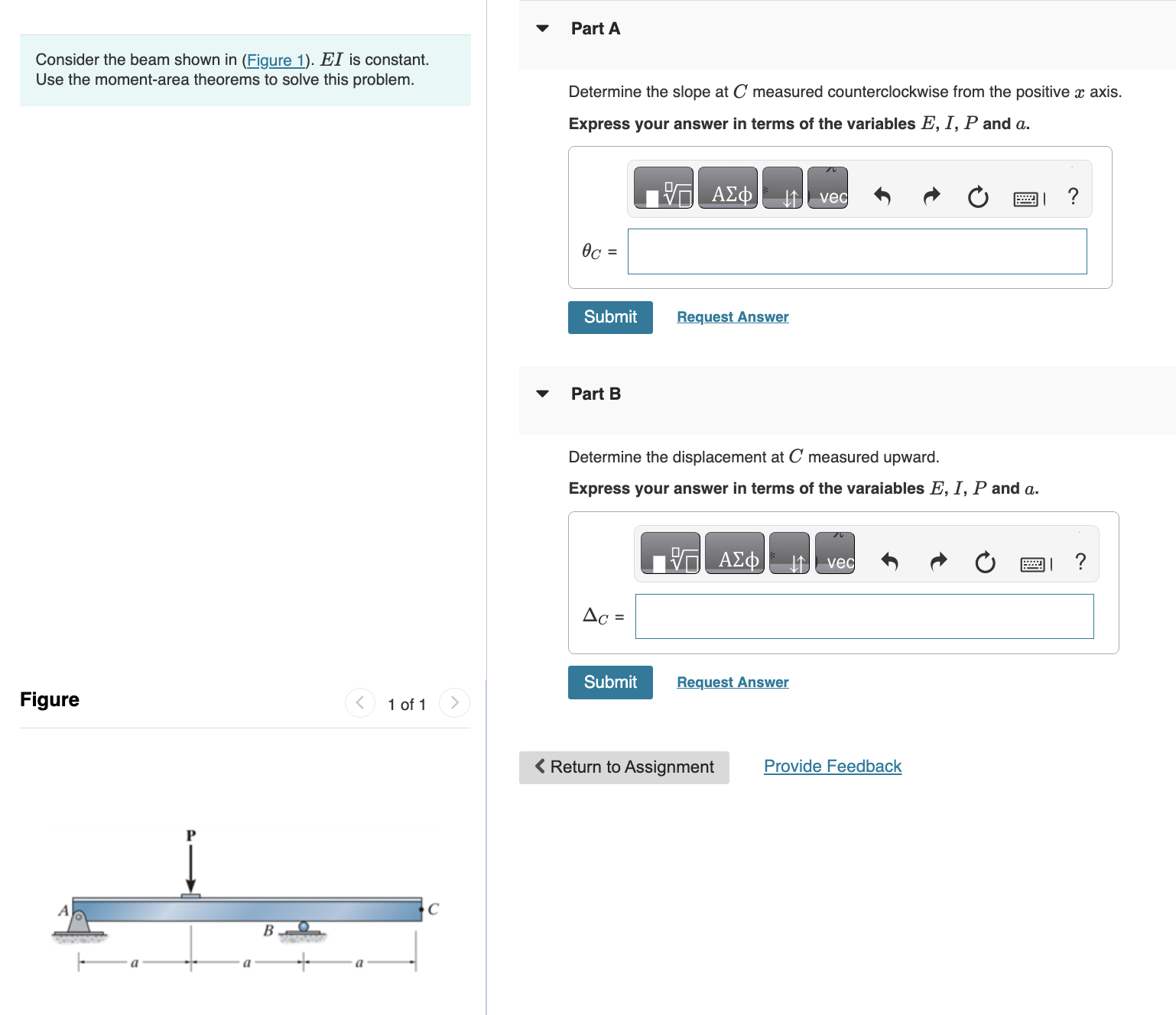 [Solved] Part A Consider the beam shown in ( Figure 1 ) | SolutionInn