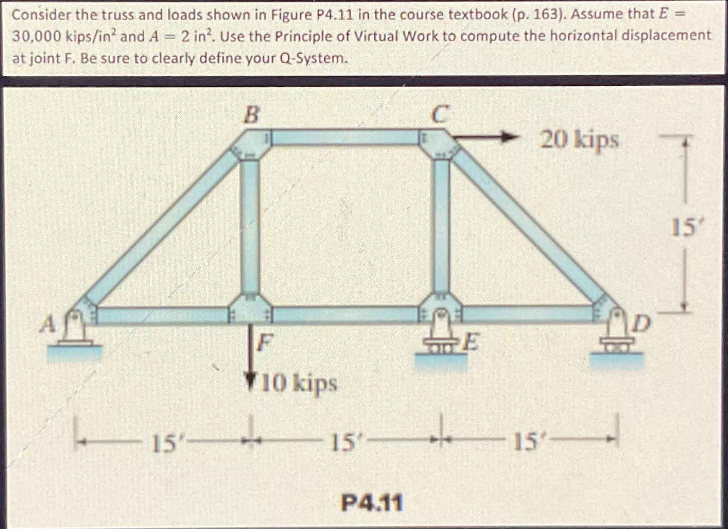 [SOLVED] Consider the truss and loads shown in Figure P 4 . | SolutionInn