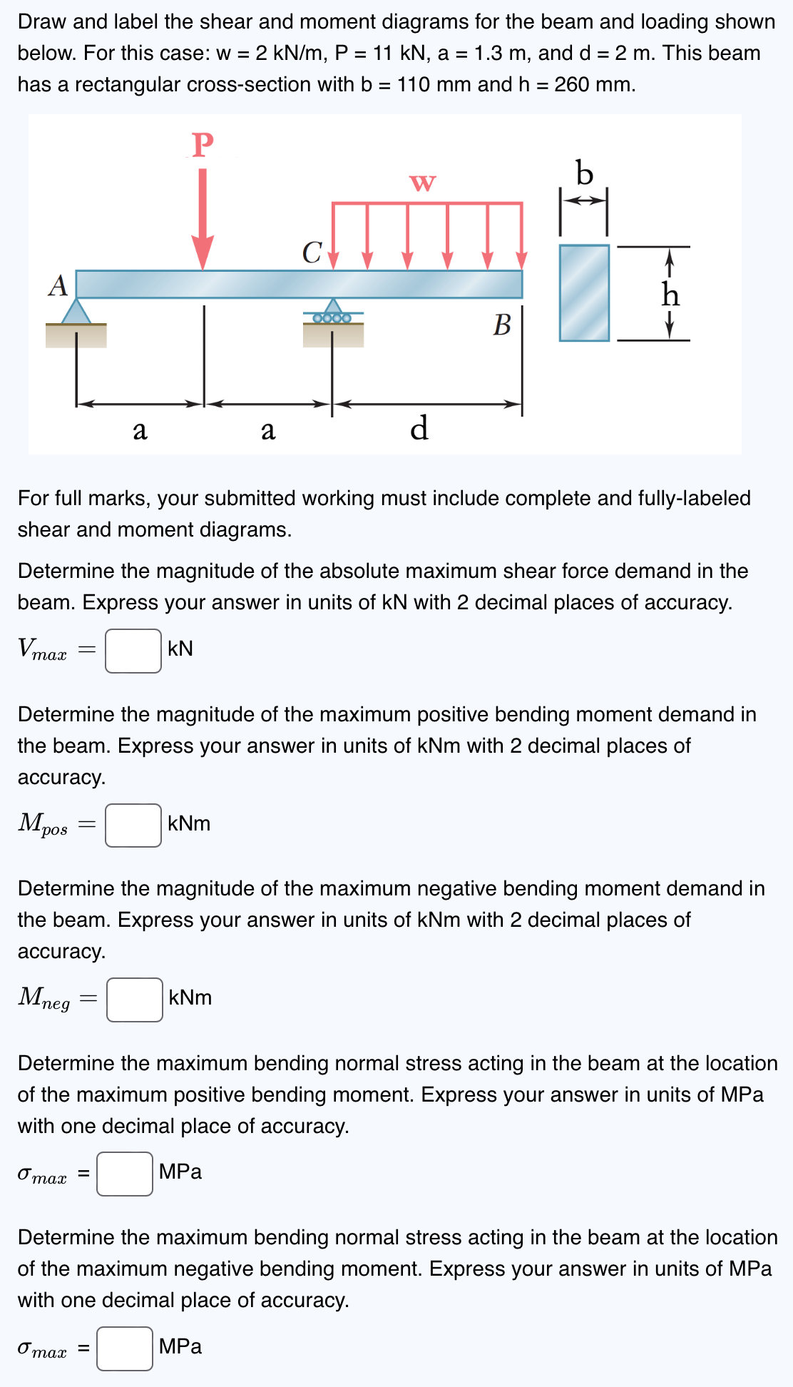 [SOLVED] Draw and label the shear and moment diagrams for the beam | SolutionInn