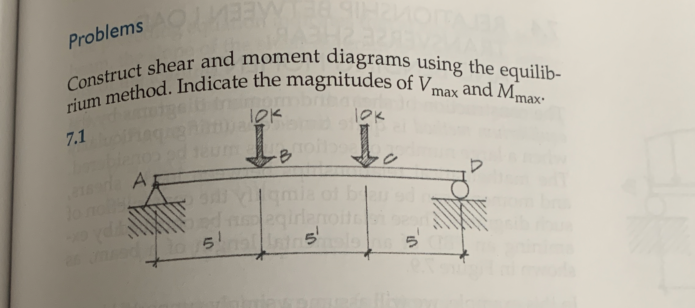 [Solved] problems Construct shear and moment diagrams using the ...