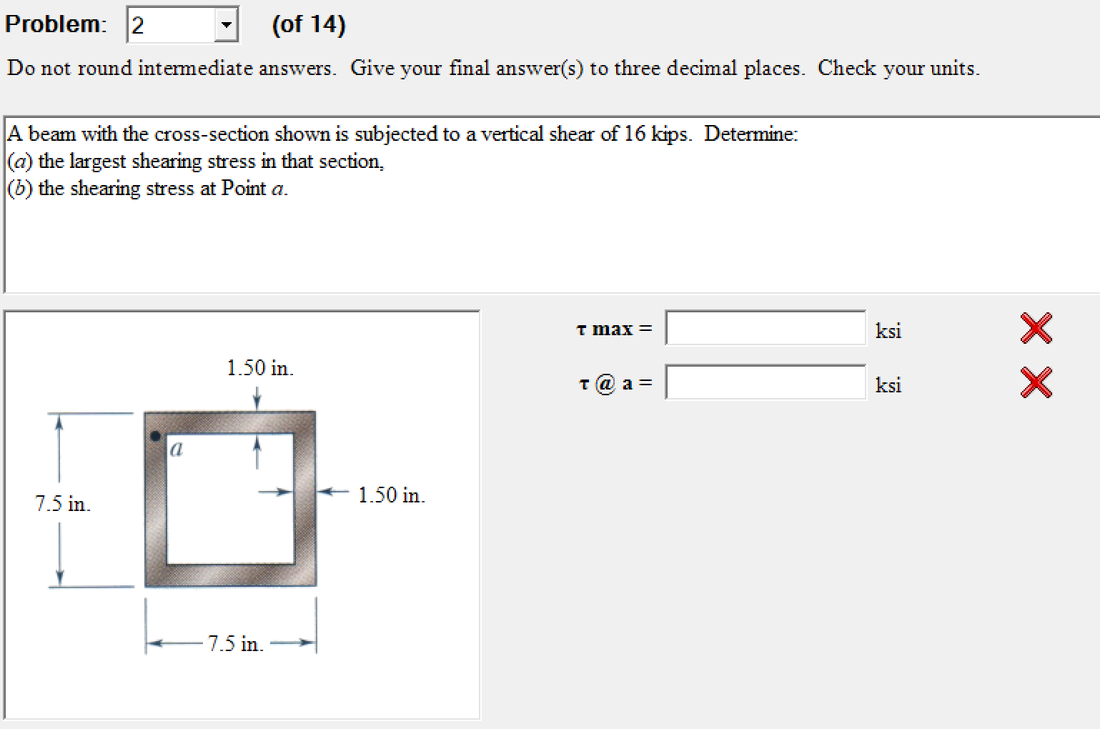 [SOLVED] A beam with the cross - section shown is subjected to | SolutionInn